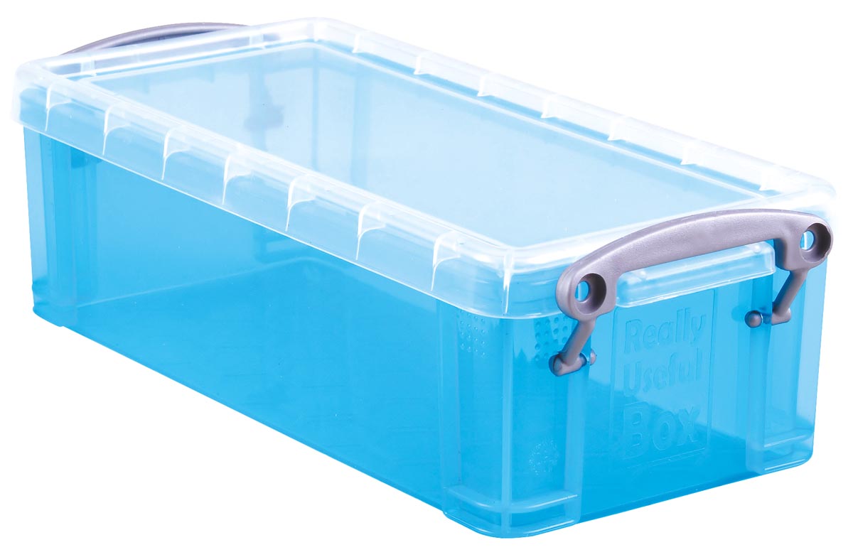 Really Useful Box - Box 0,9 liter, transparant helblauw – kleinkantoor